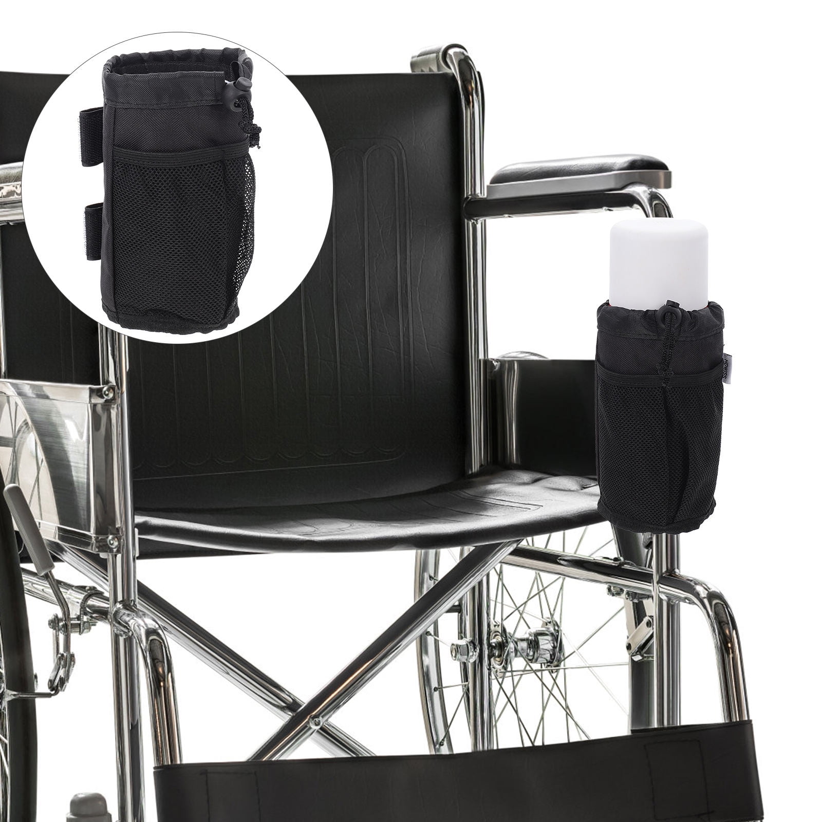 OHOIOLLA 1Pack Black Rectangular Cup Holder for Stroller and Wheelchair ...