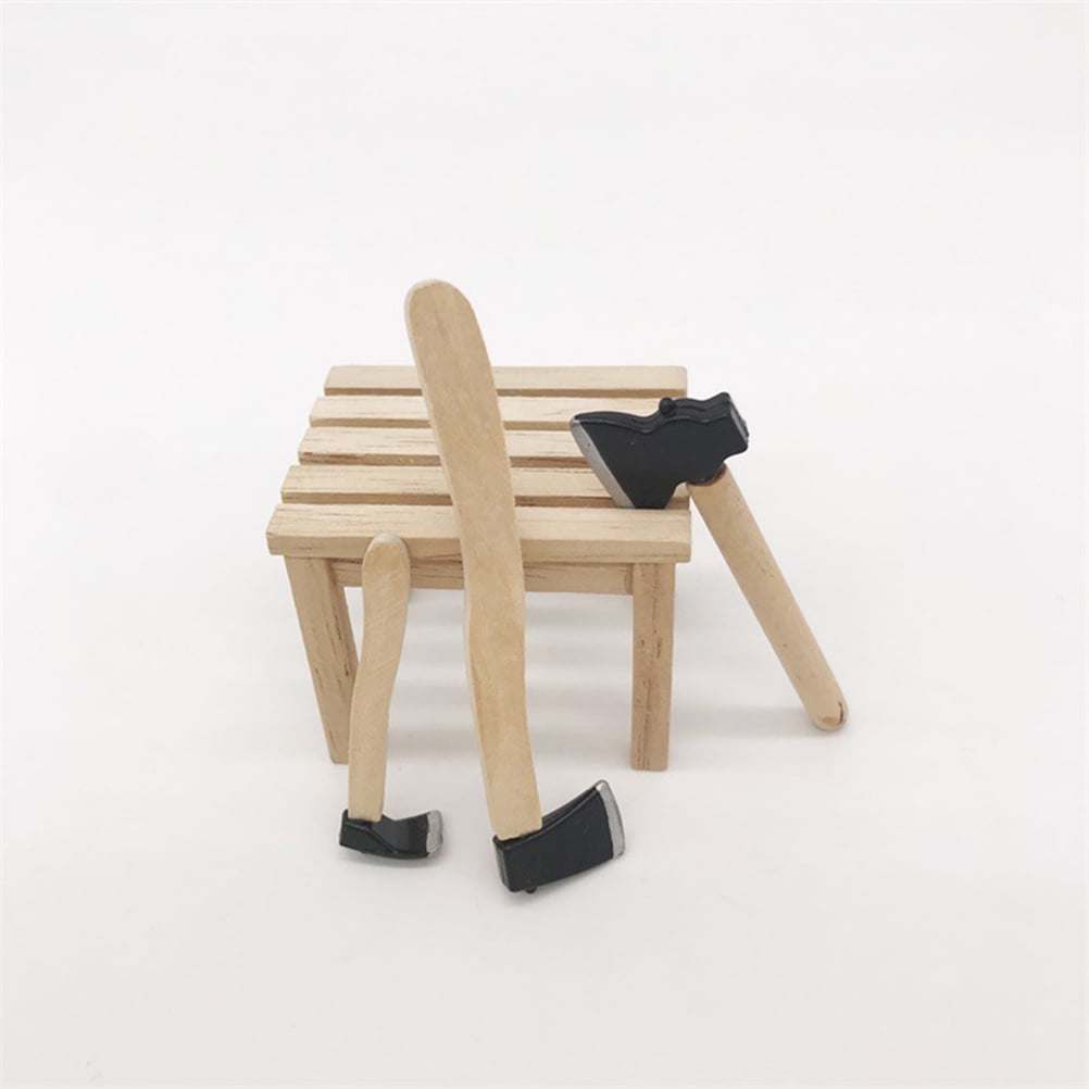 OHOIOLLA 1Pack Miniature Axe Assorted Color Wood Plastic Miniature ...