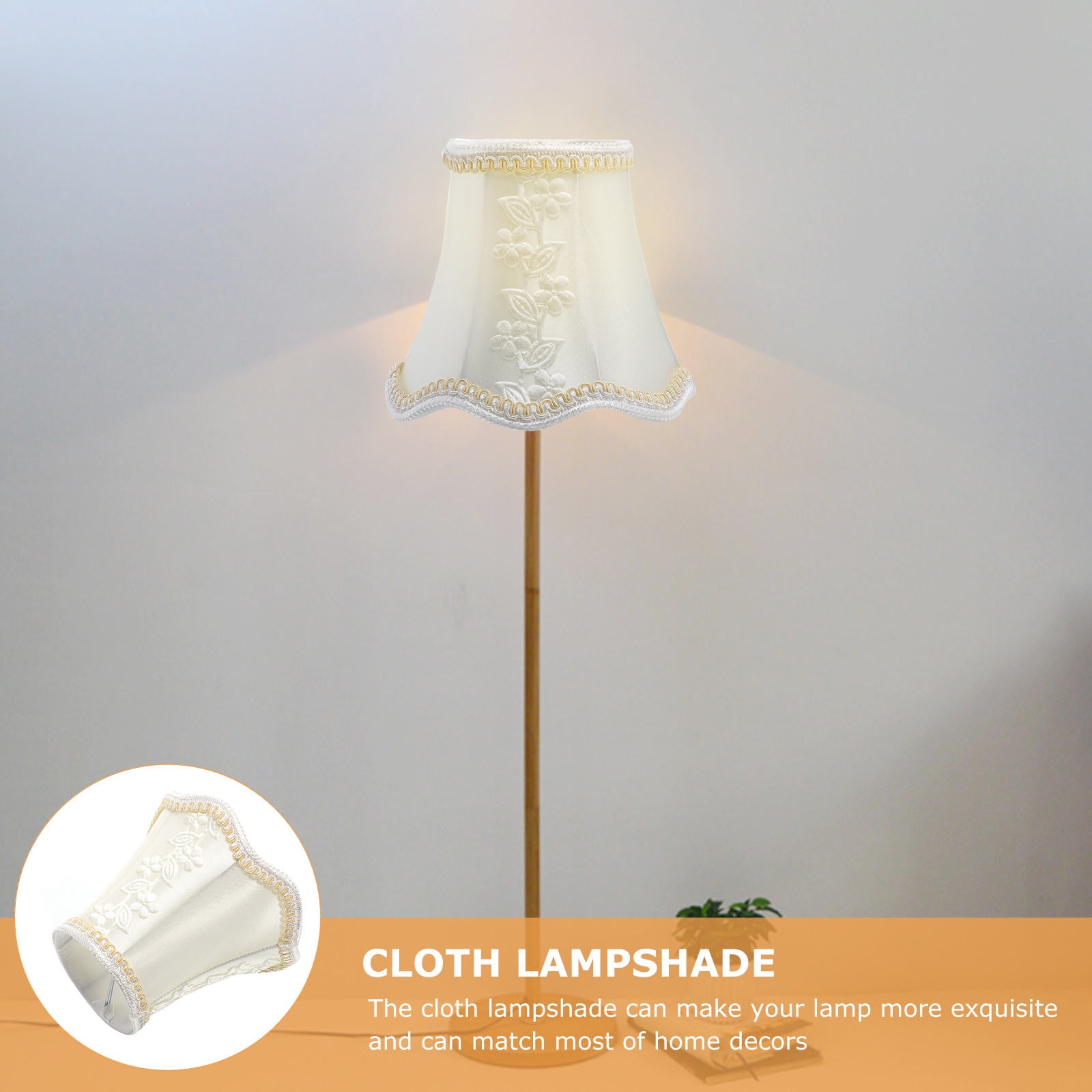 OHOIOLLA 1Pack White Fabric Lampshade for Floor Lamp Cover 13.5x13.5cm ...