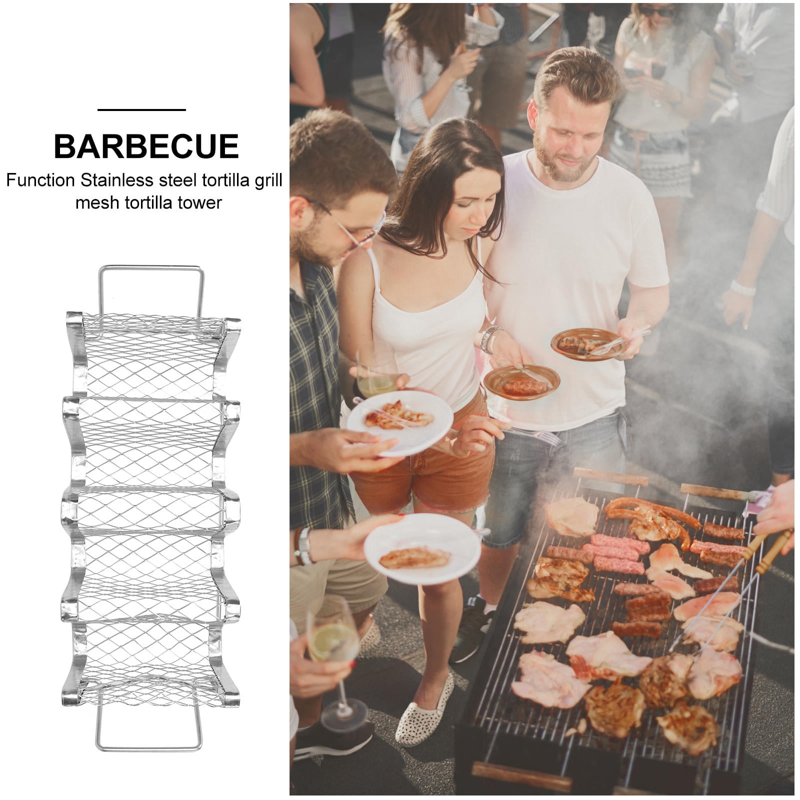OHOIOLLA 1Pcs Taco Rack for Grill Silver Compact Size Tower Shape ...