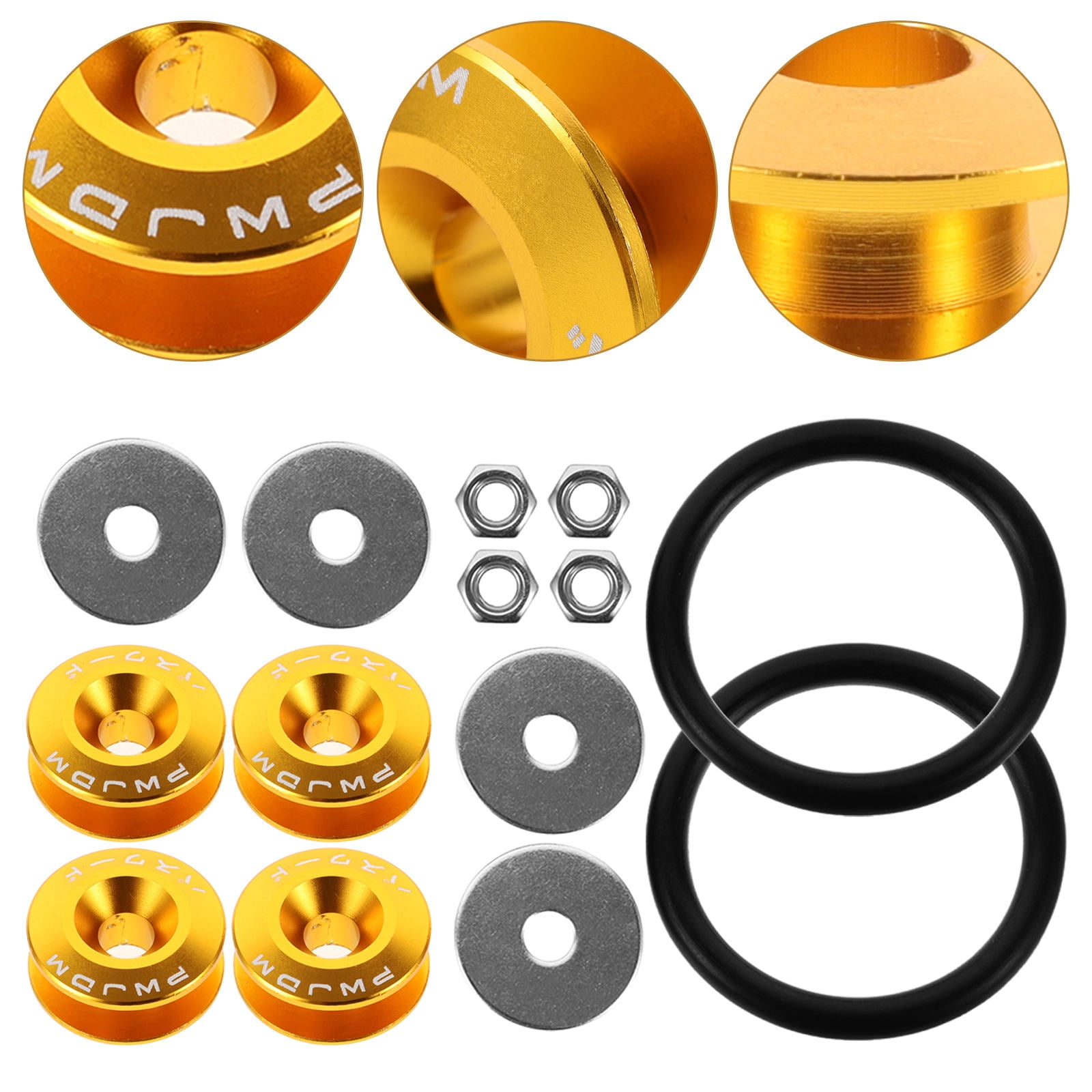 OHOIOLLA 1Set Golden Alloy Quick Release Bumper Fasteners Kit for Car ...