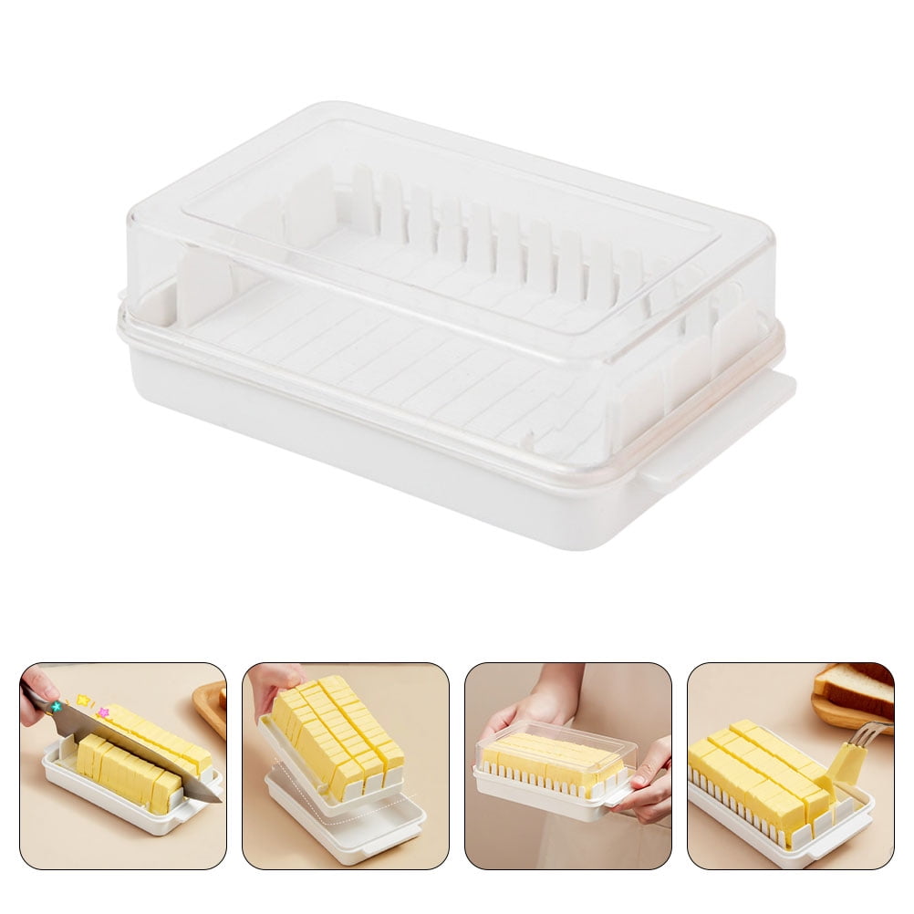 OHOIOLLA 1Set Refrigerator Cheese Box White PP Sliced Cheese Storage ...