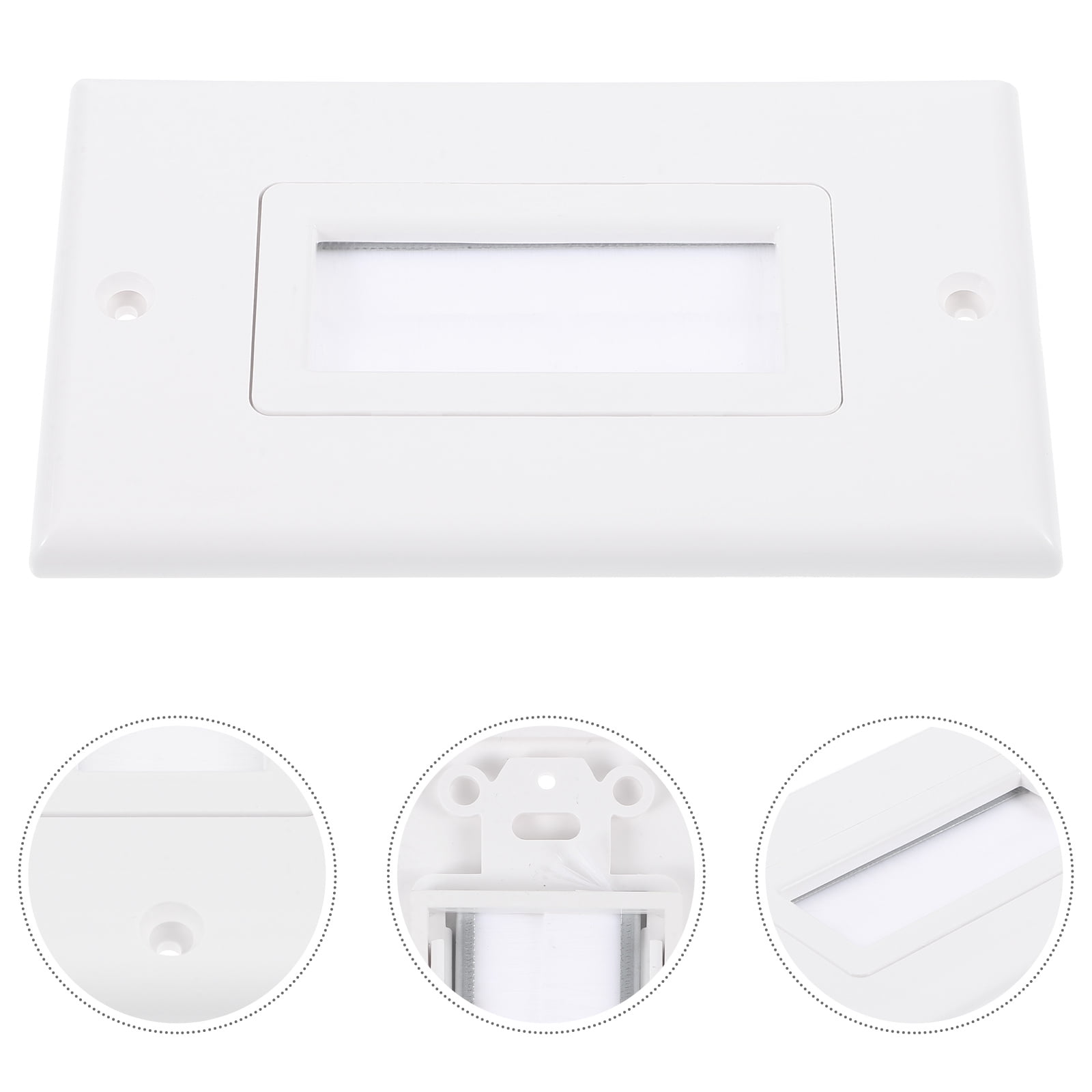 OHOIOLLA 1Set White Rectangular ABS Cable Brush Plate For Wall Panel ...