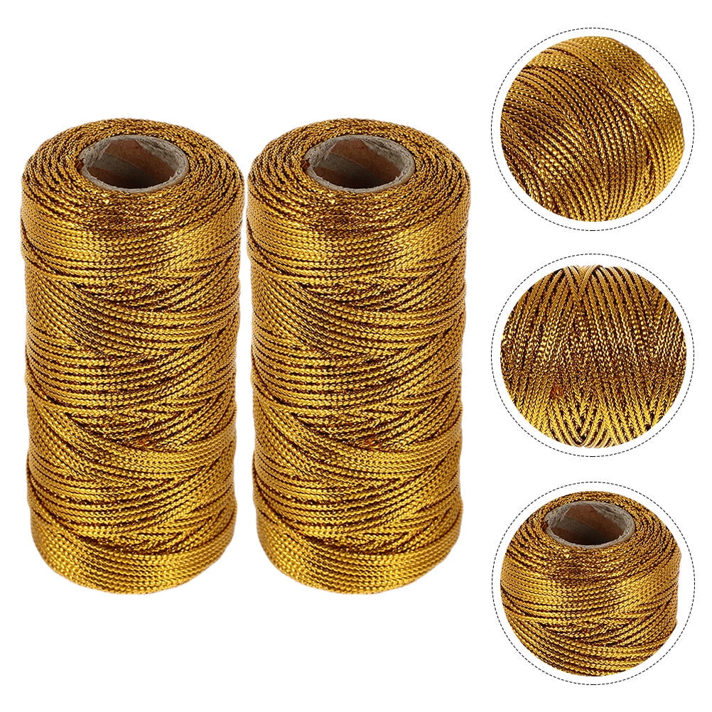 OHOIOLLA 2 Rolls Diy Ropes Golden 100m Roll 1.5mm Diameter Craft ...