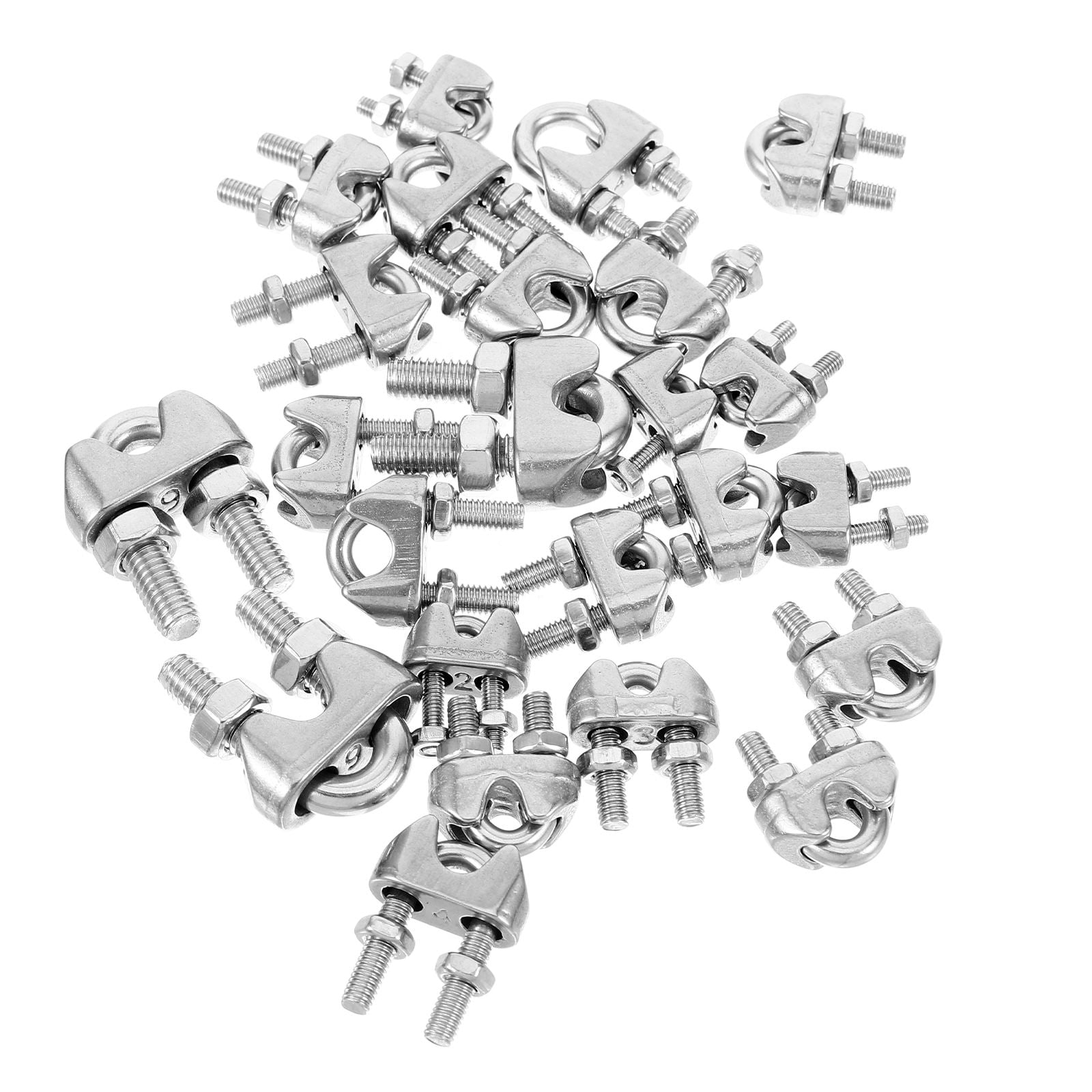 OHOIOLLA 25Pcs 304 Stainless Steel U Bolt Wire Clamp for Wire Rope 1 ...