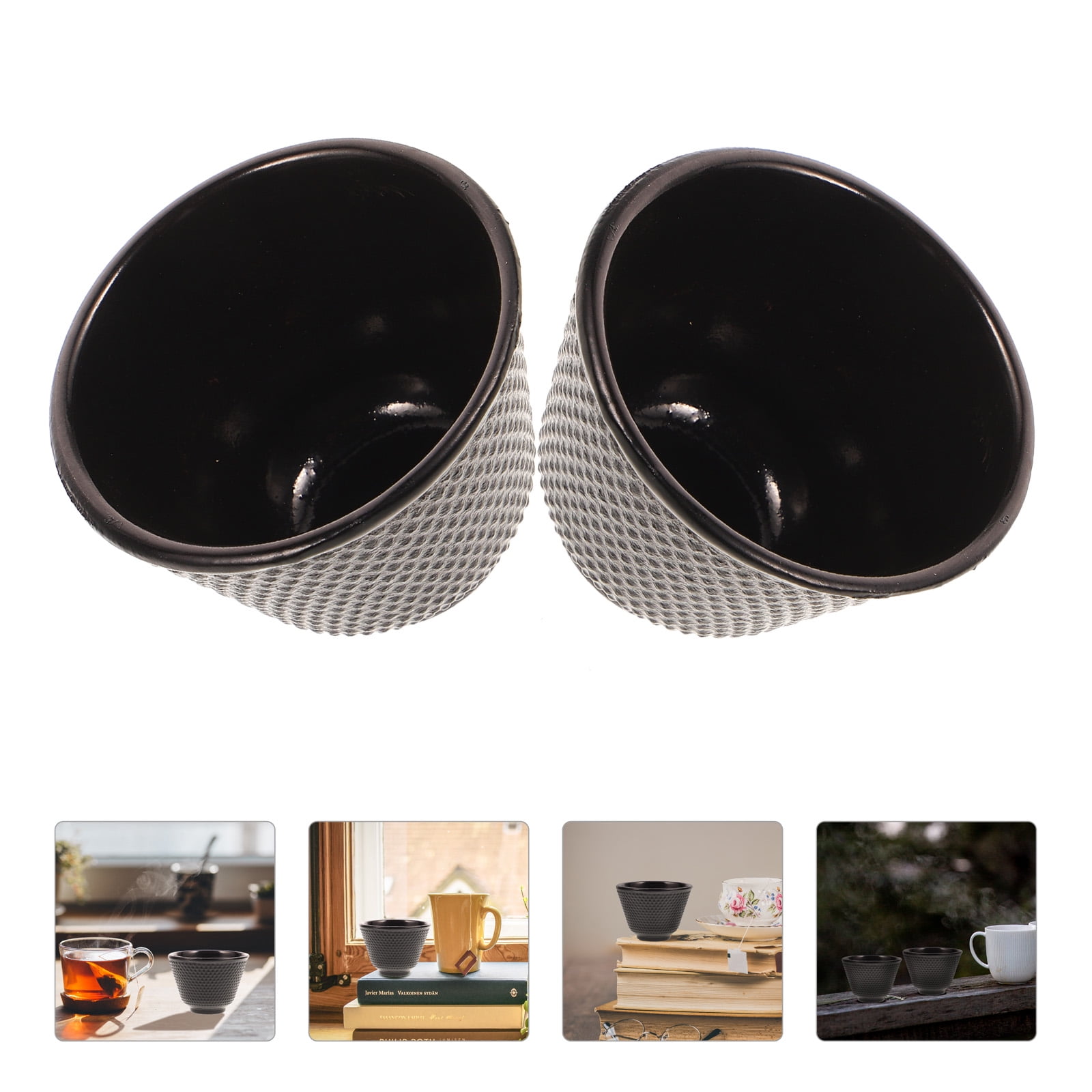 OHOIOLLA 2Pcs Cast Iron Tea Cups Classic and Good Accessories for Kung ...