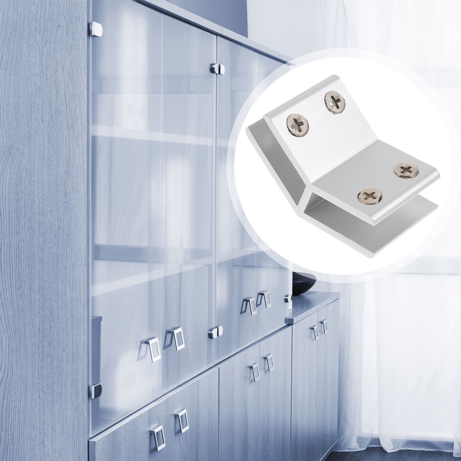 OHOIOLLA 2Pcs Railing Glass Clamp Silver 135 Degree for Indoor Glass ...