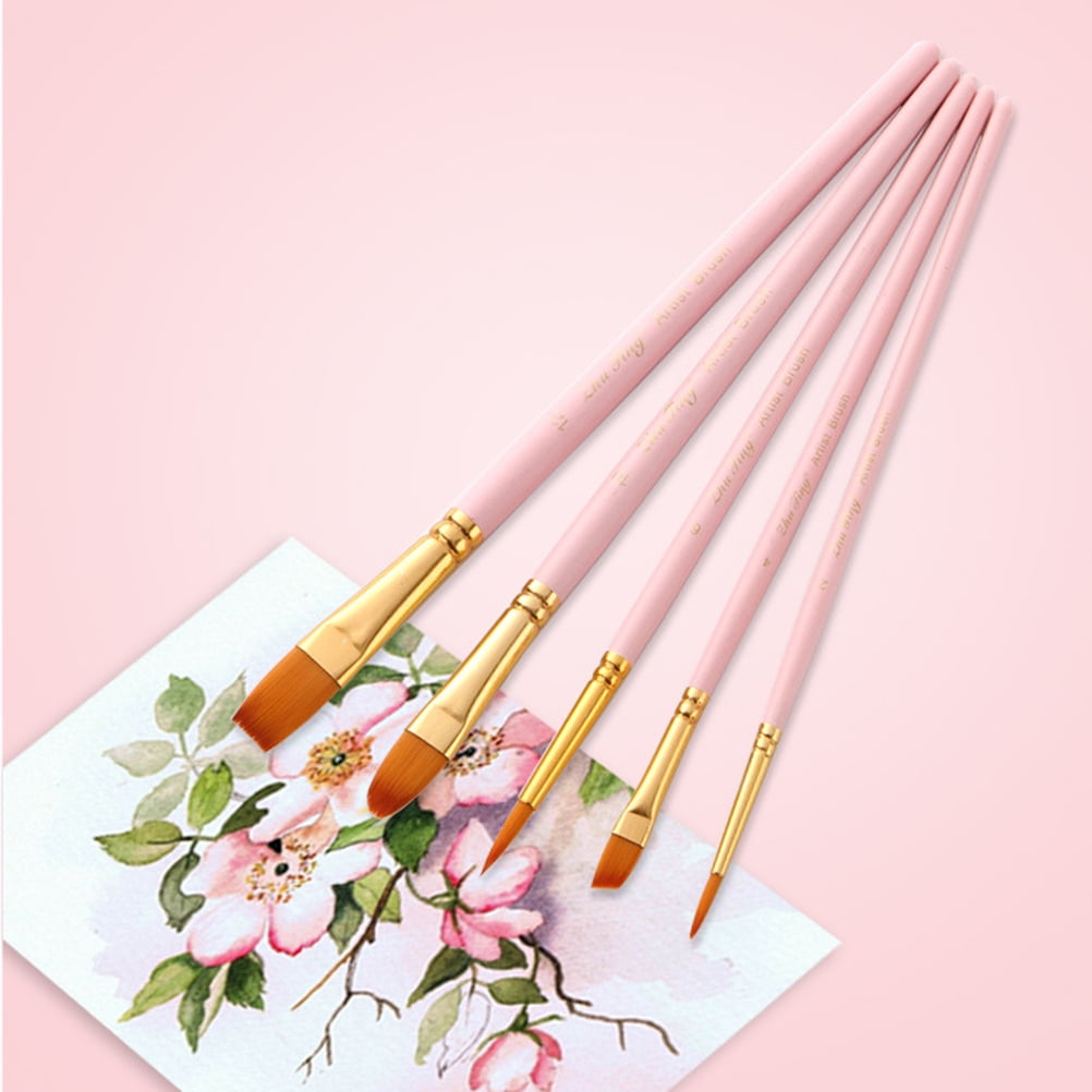 OHOIOLLA 33Pack Pink Paint Brushes Set for Travel Organization ...