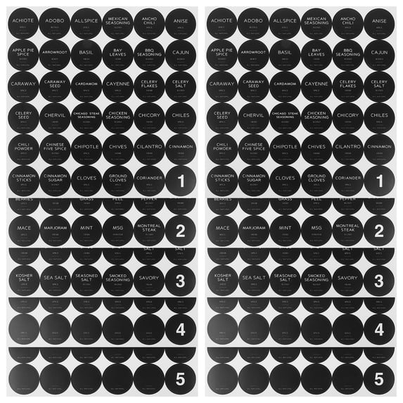 OHOIOLLA 360 Stickers 10 Sheets Simple Design Round Spice Sticker for ...