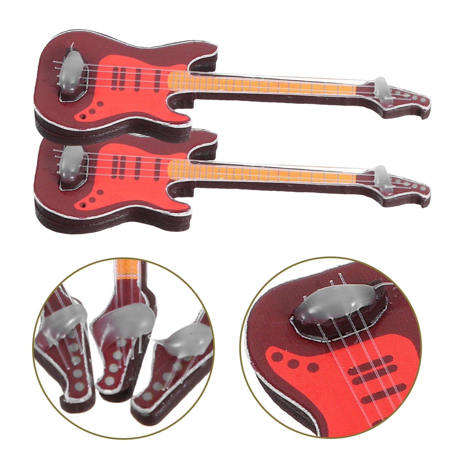 OHOIOLLA 3Pcs Mini House Guitar Yellow Miniature Musical Instrument ...