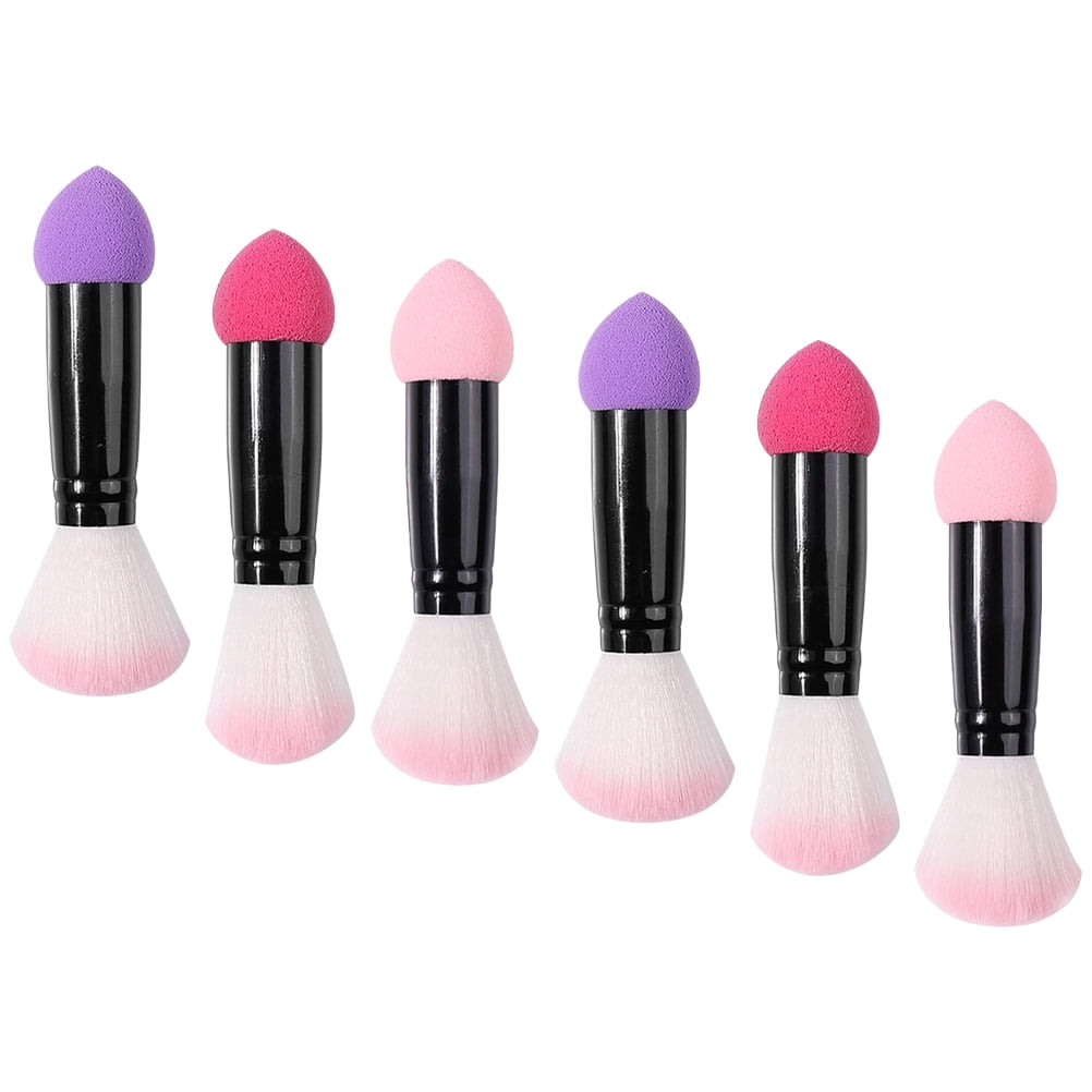 OHOIOLLA 6Pcs Compact Design Double Ended Makeup Brushes for Powder ...