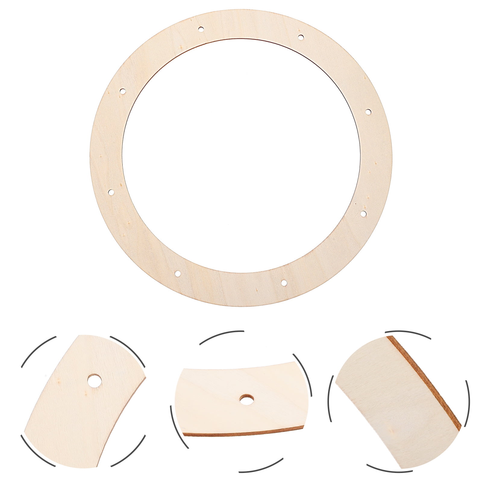 OHOIOLLA 6Pcs Wreath Forms Crafts Light Yellow 11.4X11.4X0.08In Wooden ...