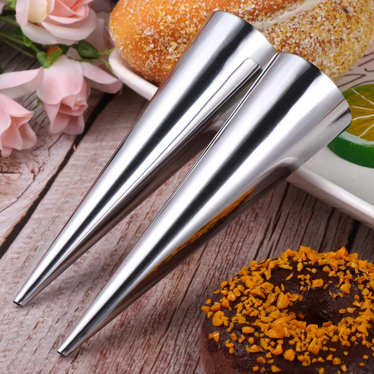OHOIOLLA 9Pcs Metal Pastry Moulds Conical Shaped for Handmade Pastry ...