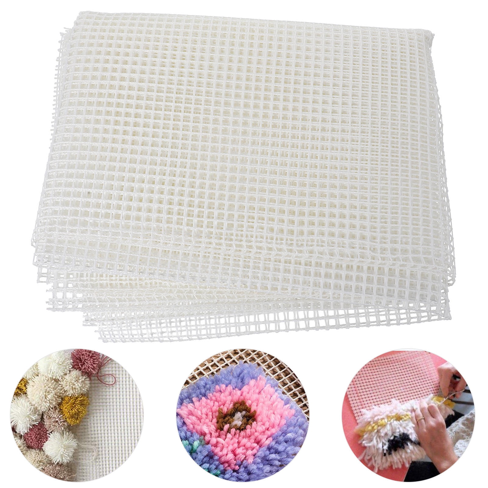 OHOIOLLA Blank Rugs For Diy 1Set Latch Hook Rug Canvas White Mesh Craft ...