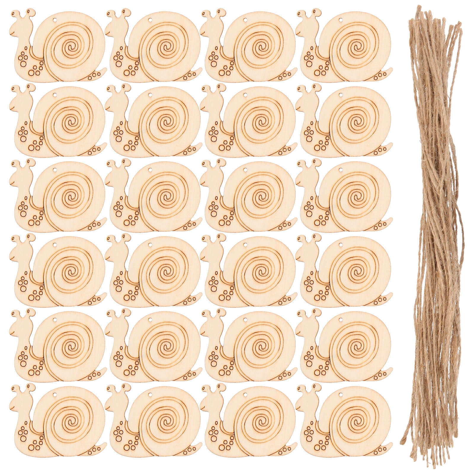 OHOIOLLA DIY Wood Chips 50 Sets Snail Shape Wooden Cutouts For Home ...