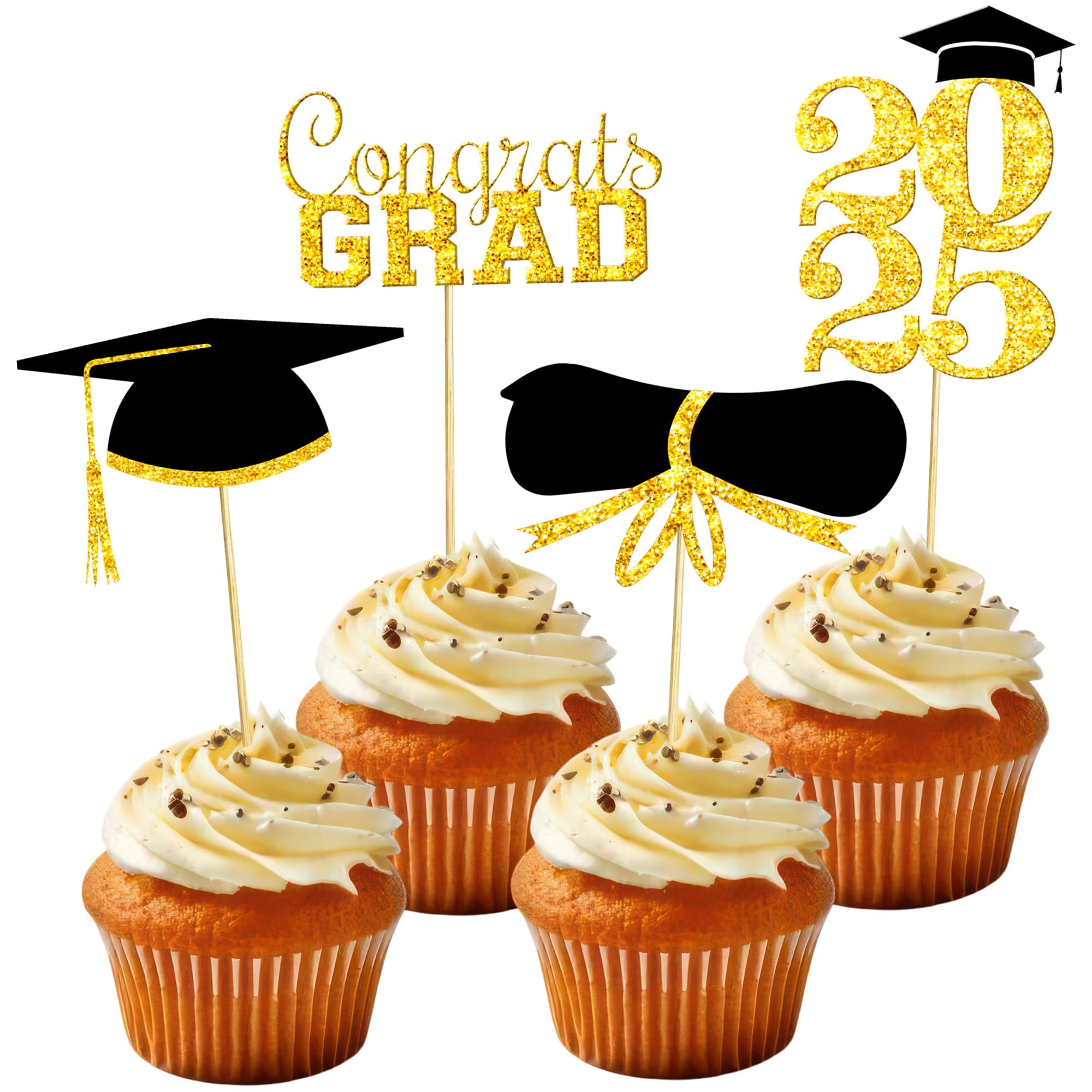 OHOME Graduation Decorations 2025-36 PCS Cupcake RST1 Toppers - 2025 ...