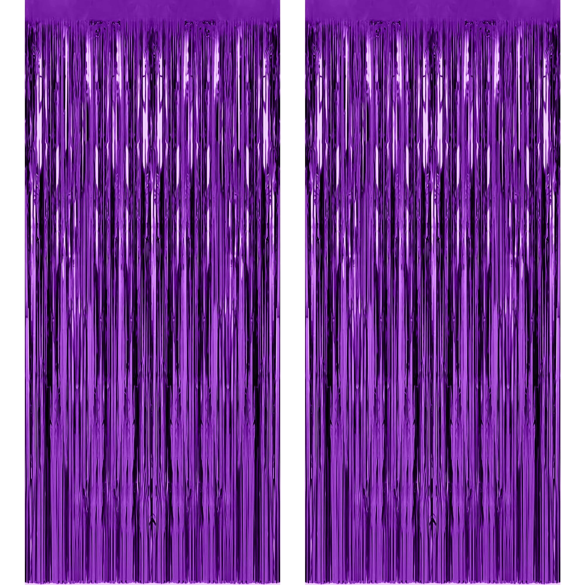 OHOME Purple Tinsel Curtain Party Backdrop Foil Fringe Metallic Party ...