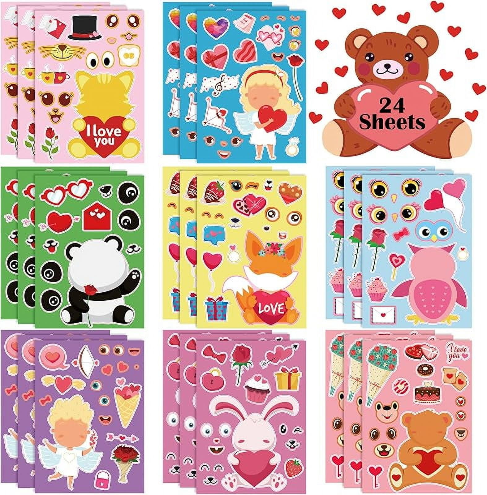 Bricolage St Valentin 80 Sheets Valentine Heart Stickers – Puffy 3D ...