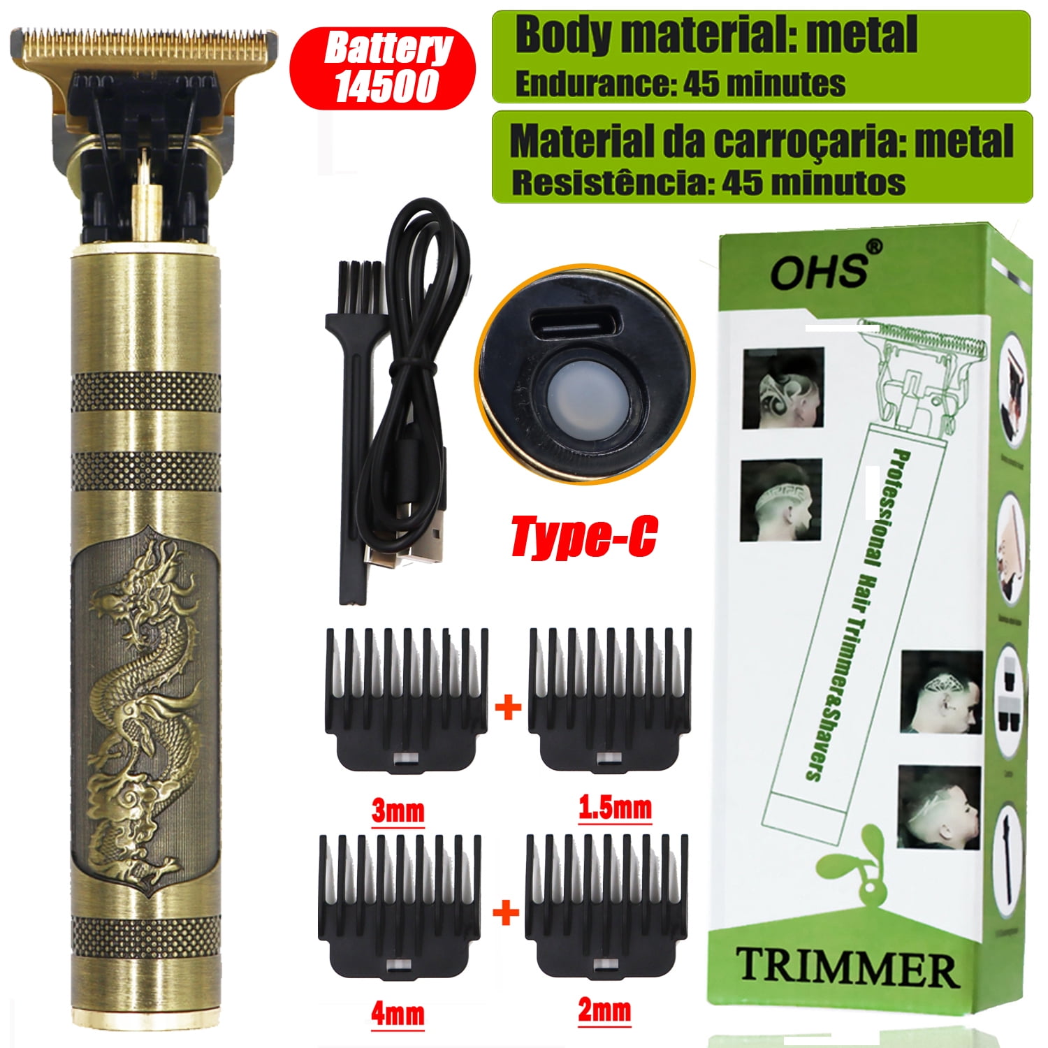 OHS Rechargeable Vintage T9 Cordless Hair Cutting Machine Electric ...