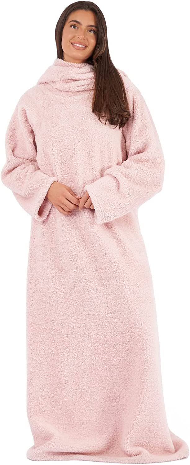OHS Teddy Blanket Ultra Soft Sherpa Fleece Warm Cosy Comfy Wearable ...