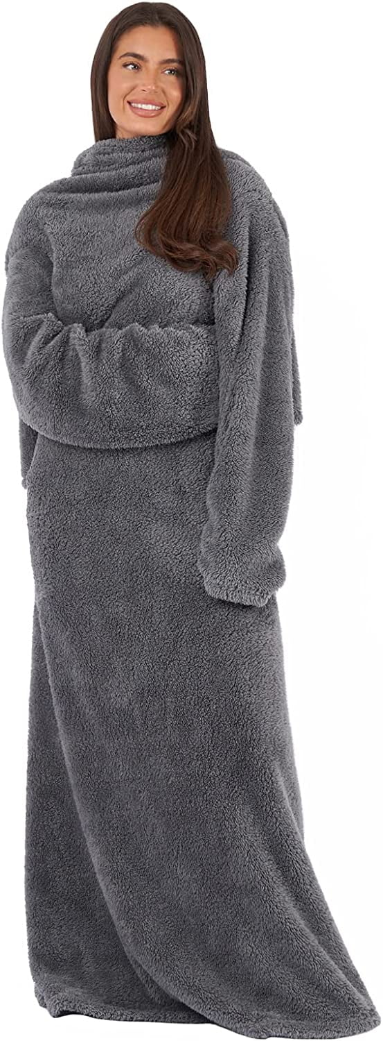 OHS Teddy Blanket Ultra Soft Sherpa Fleece Warm Cosy Comfy Wearable ...
