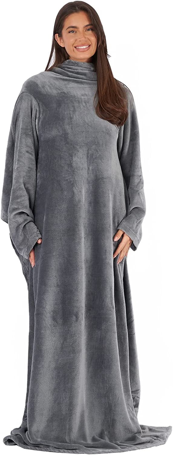 OHS Ultra Soft Wearable Blanket Sherpa Fleece Warm Cosy Comfy Wearable ...