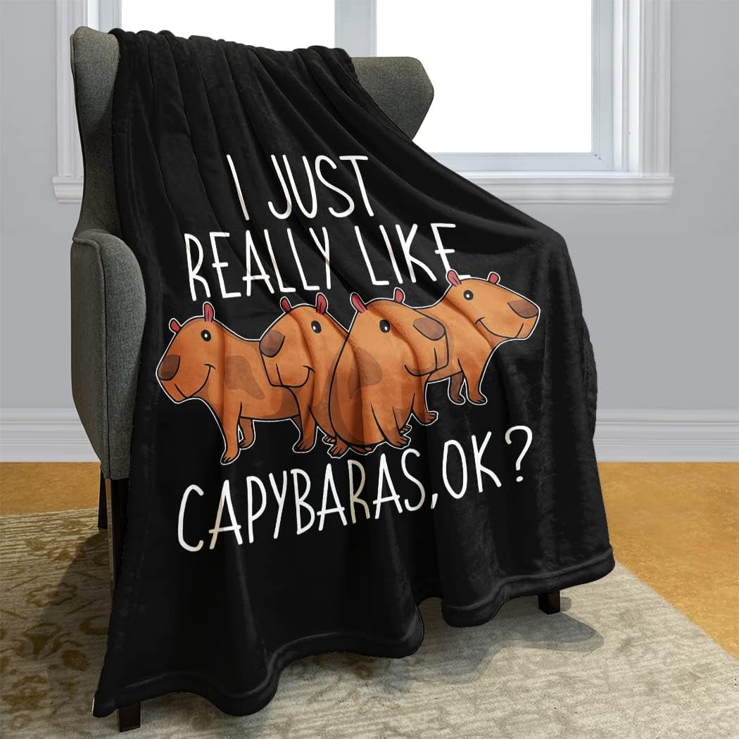 OHTMTHO Capybara Throw Blanket 40" x 50", Capy Birthday Decorations ...