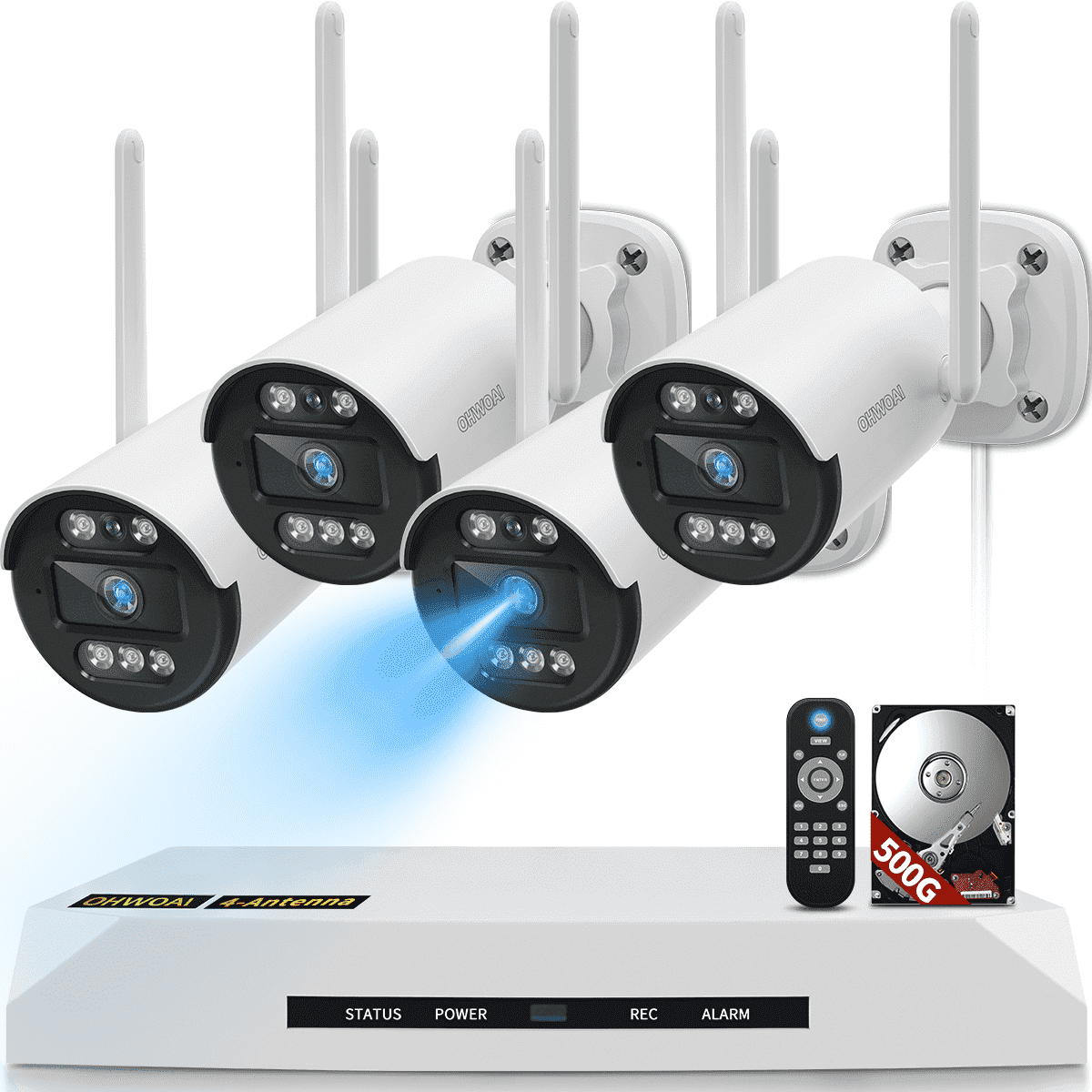 OHWOAI 130°Wide Angle View Security Camera Wireless System,WIFI Cameras ...