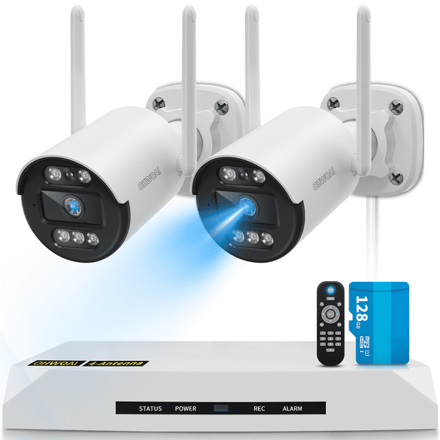 OHWOAI 130°Wide Angle View Security Camera Wireless System,WIFI Cameras ...