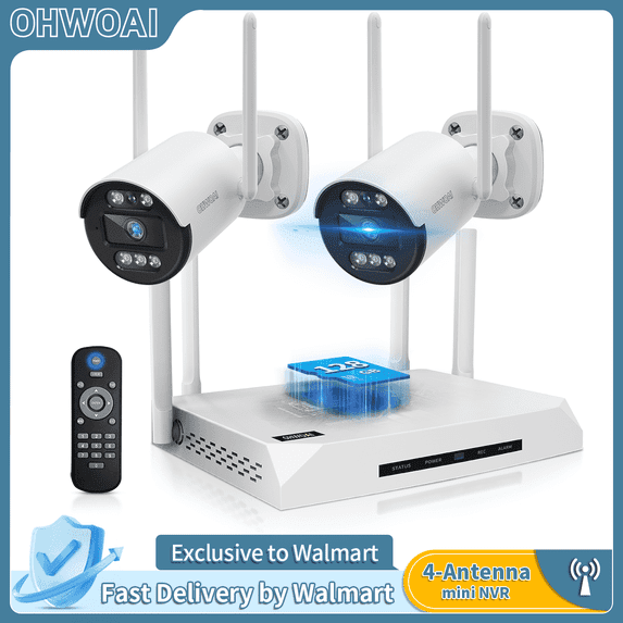 OHWOAI 130°Wide Angle View Security Camera Wireless System,WIFI Cameras ...
