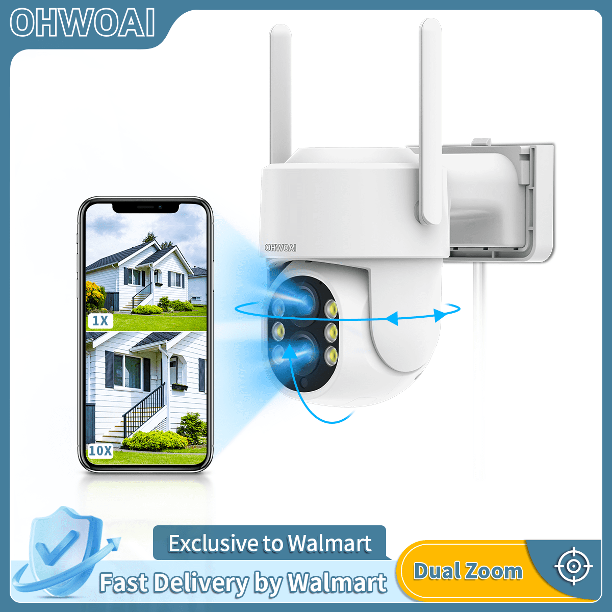 OHWOAI Dual Zoom Security Camera Outdoor,3MP WIFI Cameras for Home ...