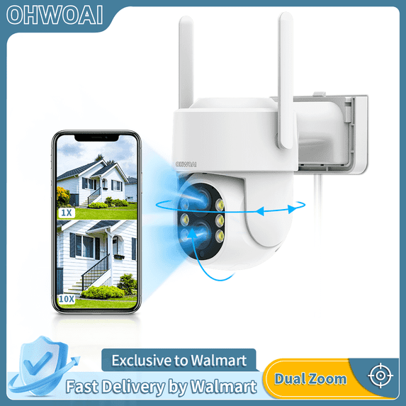 OHWOAI Dual Zoom Security Camera Outdoor,3MP WIFI Cameras for Home ...