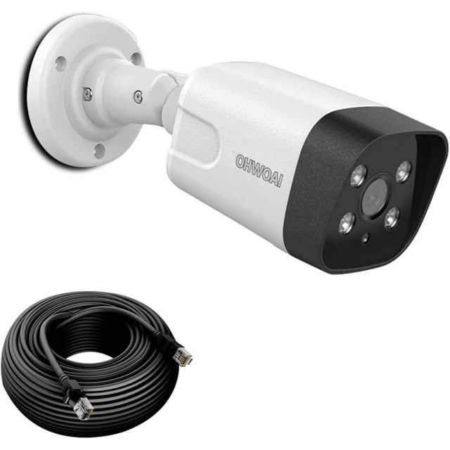 OHWOAI POE Security Camera Outdoor, Ethernet Outdoor IP Camera, Wired ...