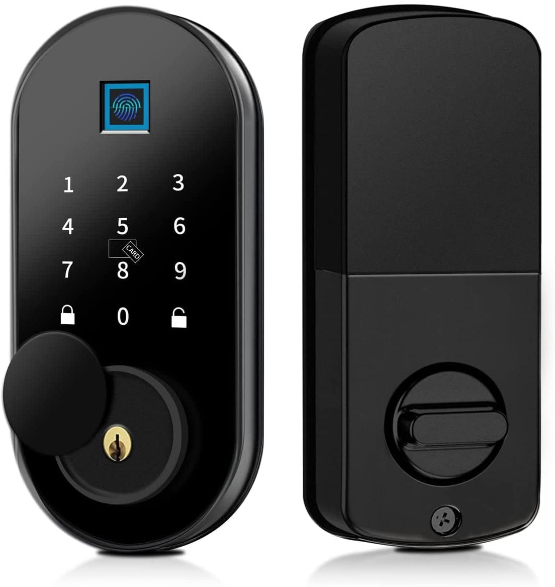 OHWOAI Smart Biometric Electronic Deadbolt, Keyless Entry Door Lock ...