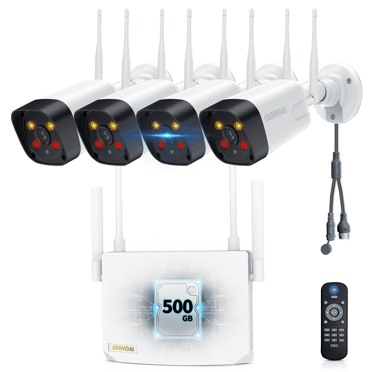 OHWOAI Wireless Outdoor Security Camera System, 5MP HD, Night Vision ...