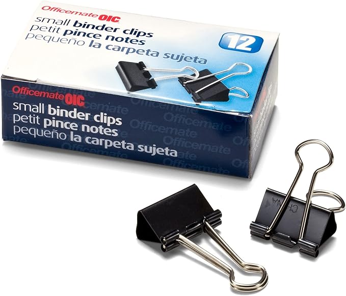 OIC® Binder Clips, Small, 3/4", Black, Box Of 12 - Walmart.com