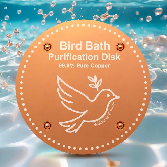 OICEME Bird Bath Purification Disk Pure Copper Outside Winter Solar ...