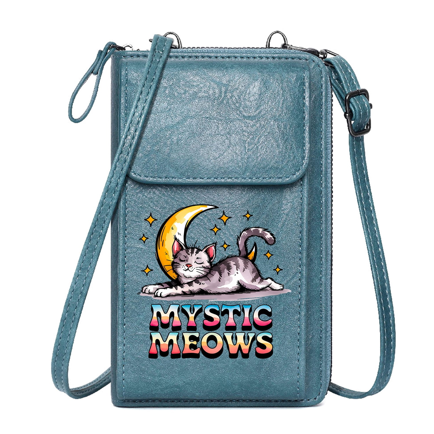 OIDERY Ladies Cell Phone Purse Card Wallets Purse Mystic Meows Sleeping ...