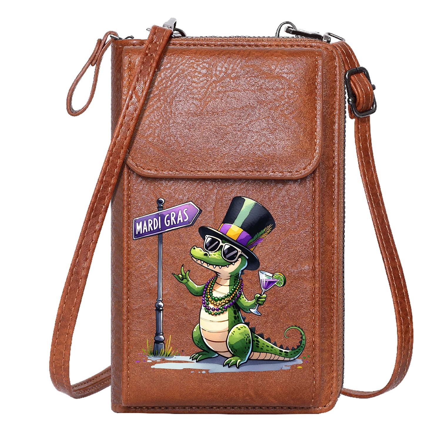 OIDERY Ladies Cell Phone Purse Women ID Credit Card Case Mardi Gras ...