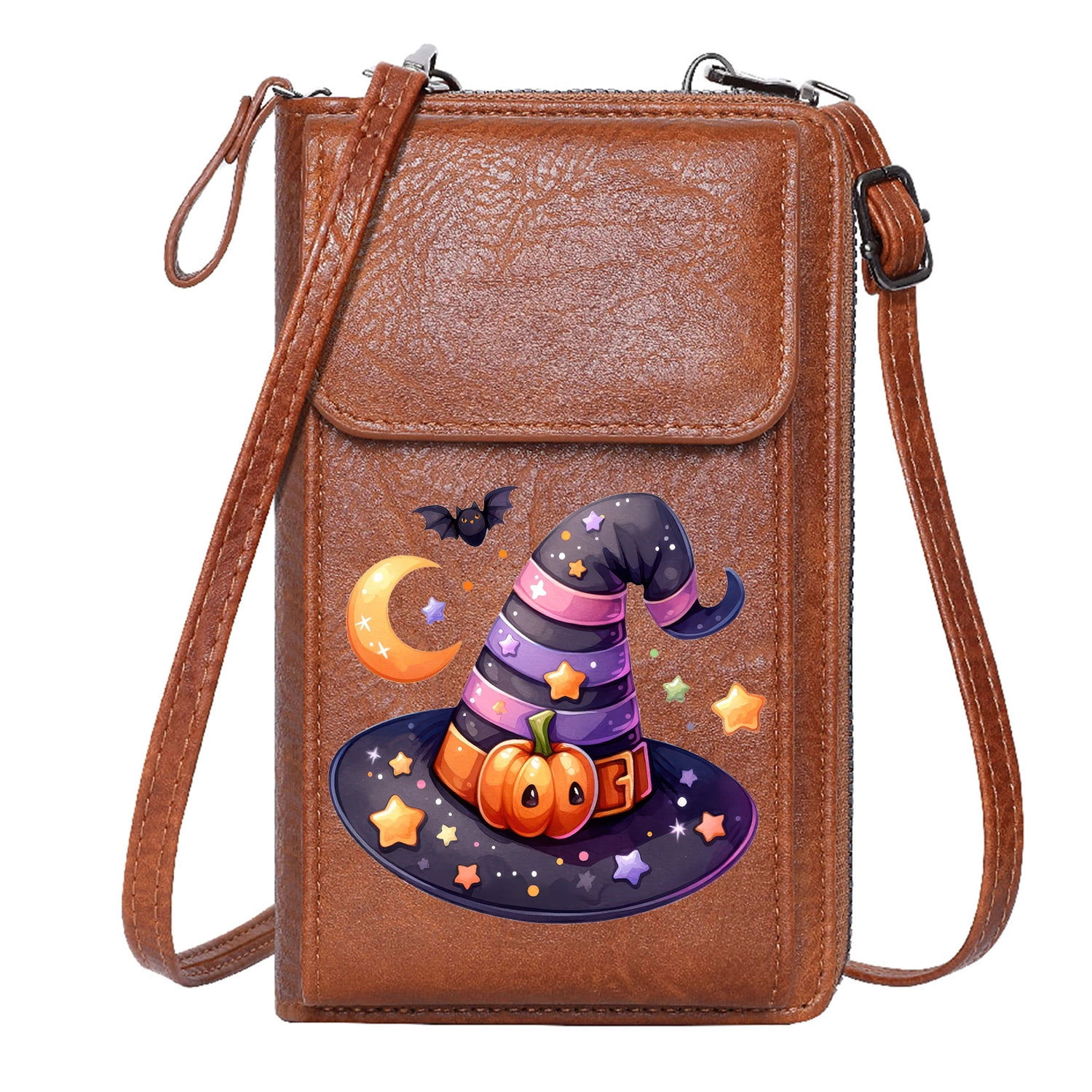 OIDERY PU Leather Phone Purse Customized Small Bags Cemetery Witch ...