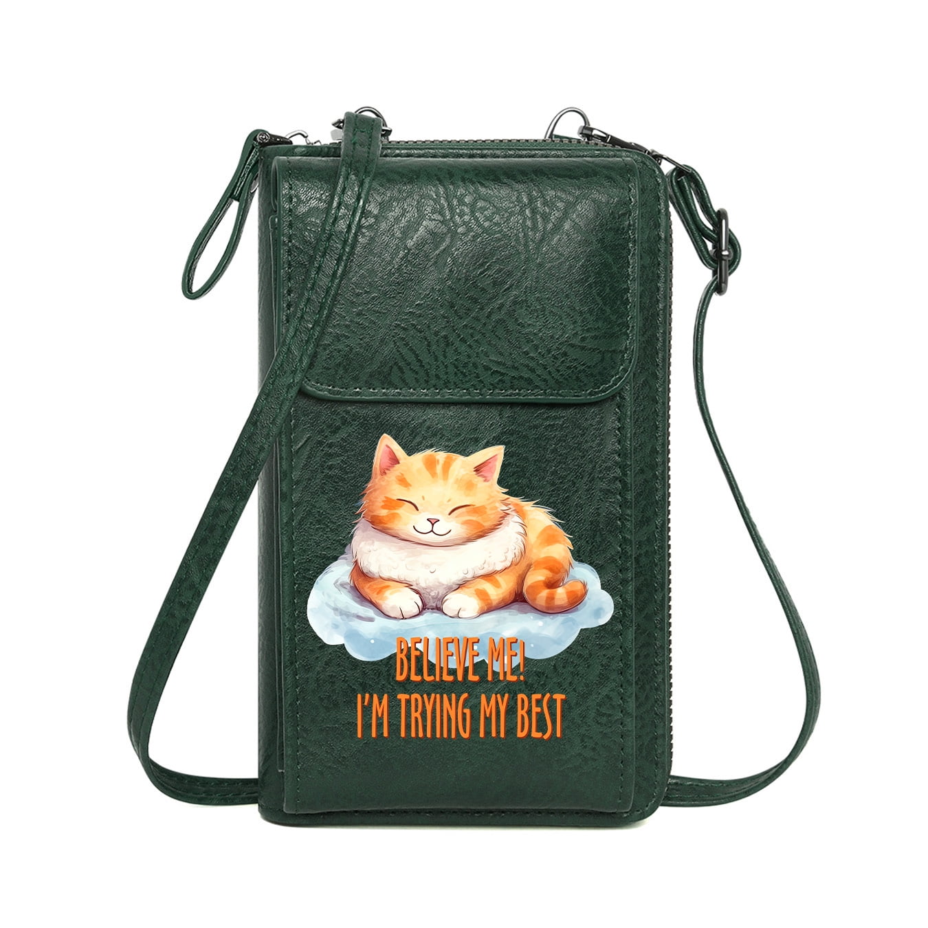 OIDERY Small Shoulder Bag RFID Blocking Zipper Phone Wallet Self ...