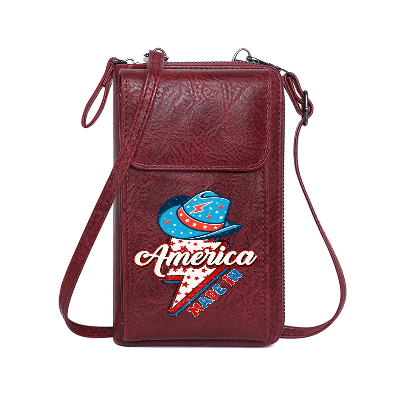 OIDERY Small Shoulder Bag Zip Around Credit Card Bags Lightning Bolt ...