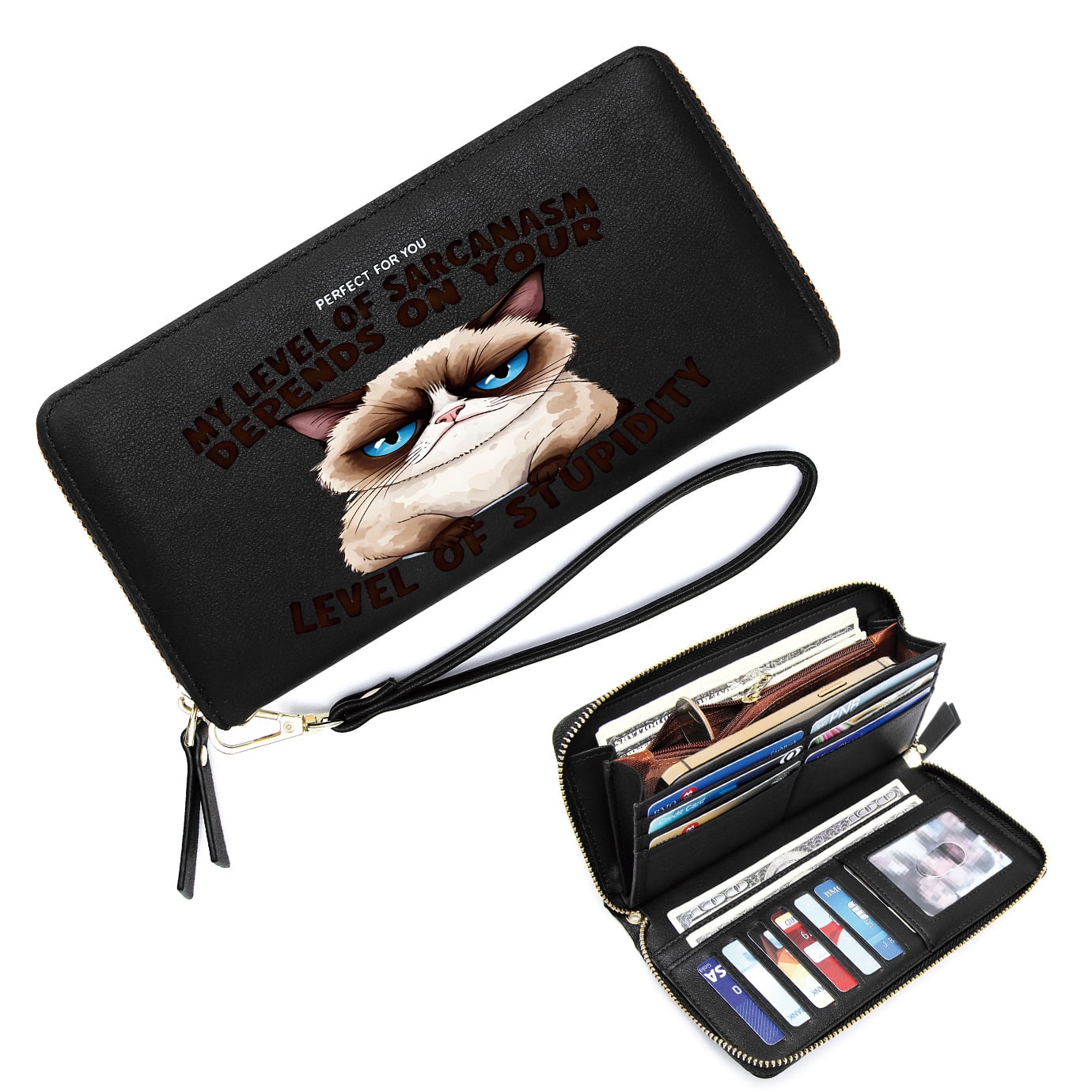 OIDERY Zipper Pocket Wallet for Women Slim Long Wallet with Zipper ...