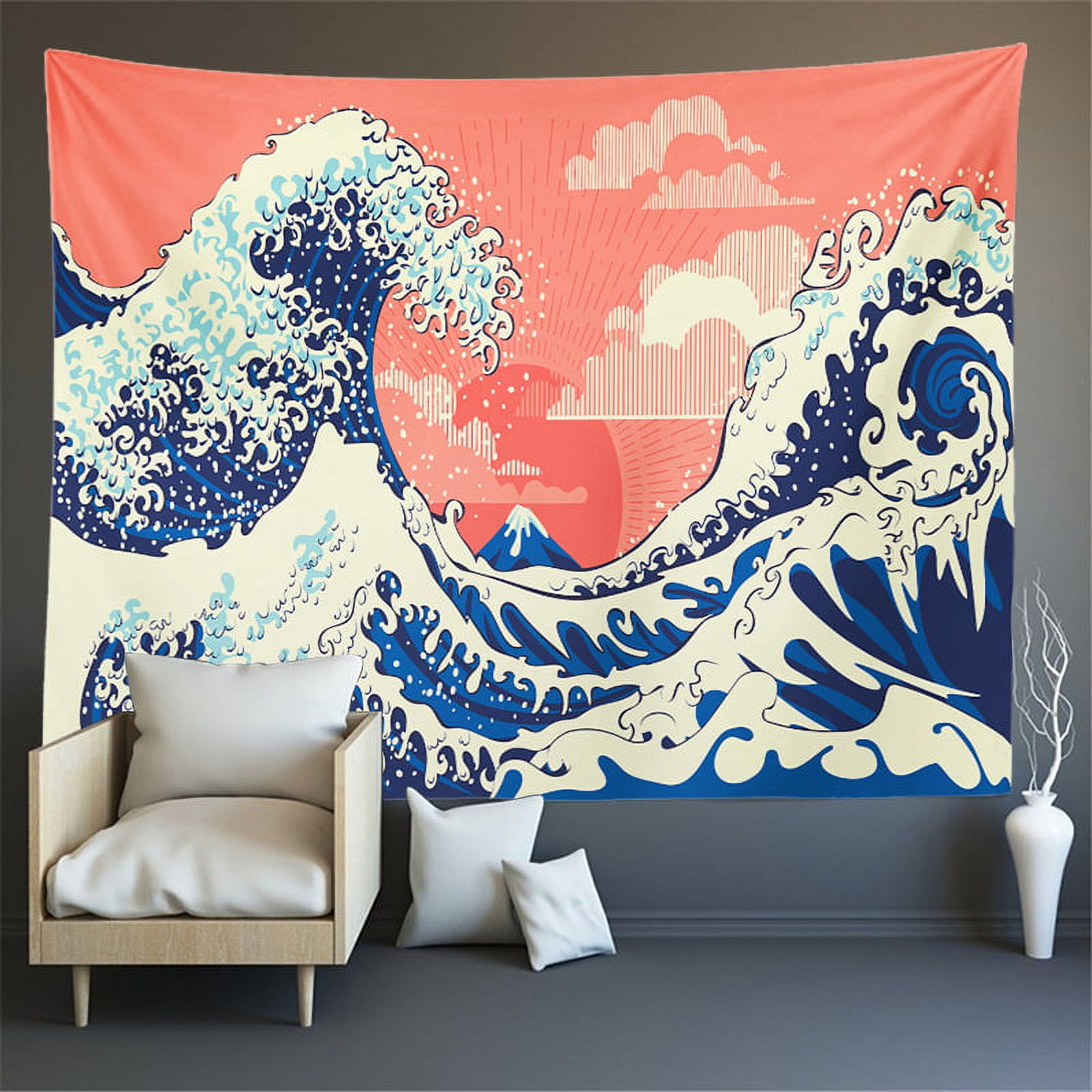 OIENS Home Godzilla Tapestry The Great Wave off Kanagawa Painting ...