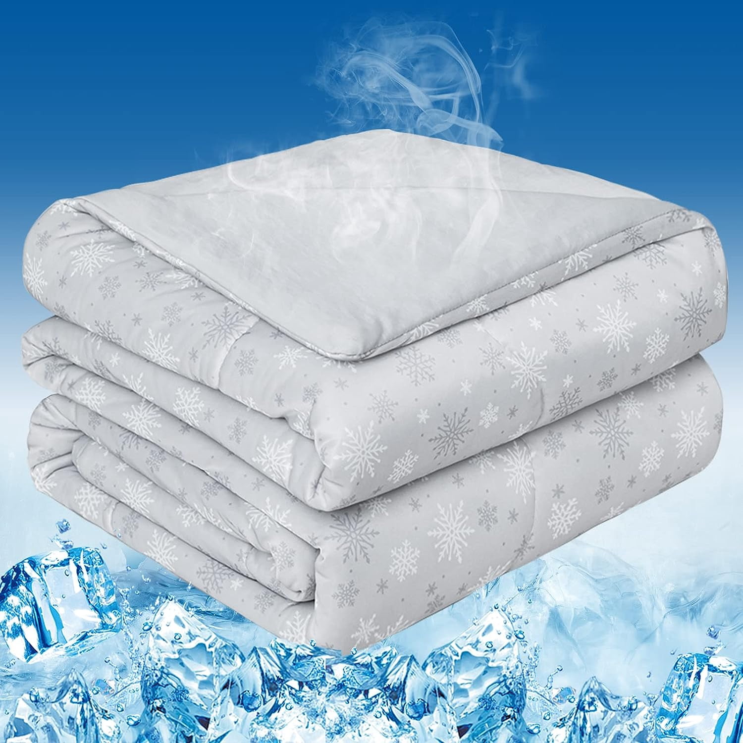 OIGAE Cooling Comforter King Size 90"x 108", Q-Max>0.5 Japanese Arc ...