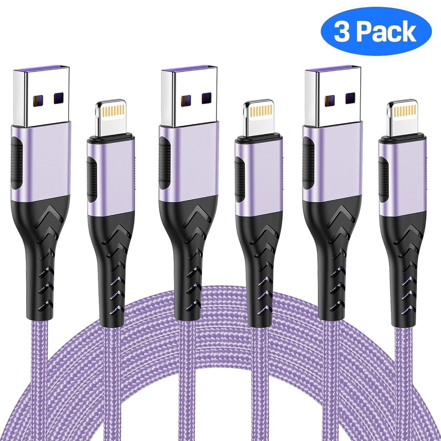 OIITH Braided 3 Pack iPhone Charger Cables 10ft Fast Charging Durable ...