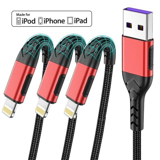 OIITH Long Lightning Charger 10 ft iphone, Fast Charging Cord for ...