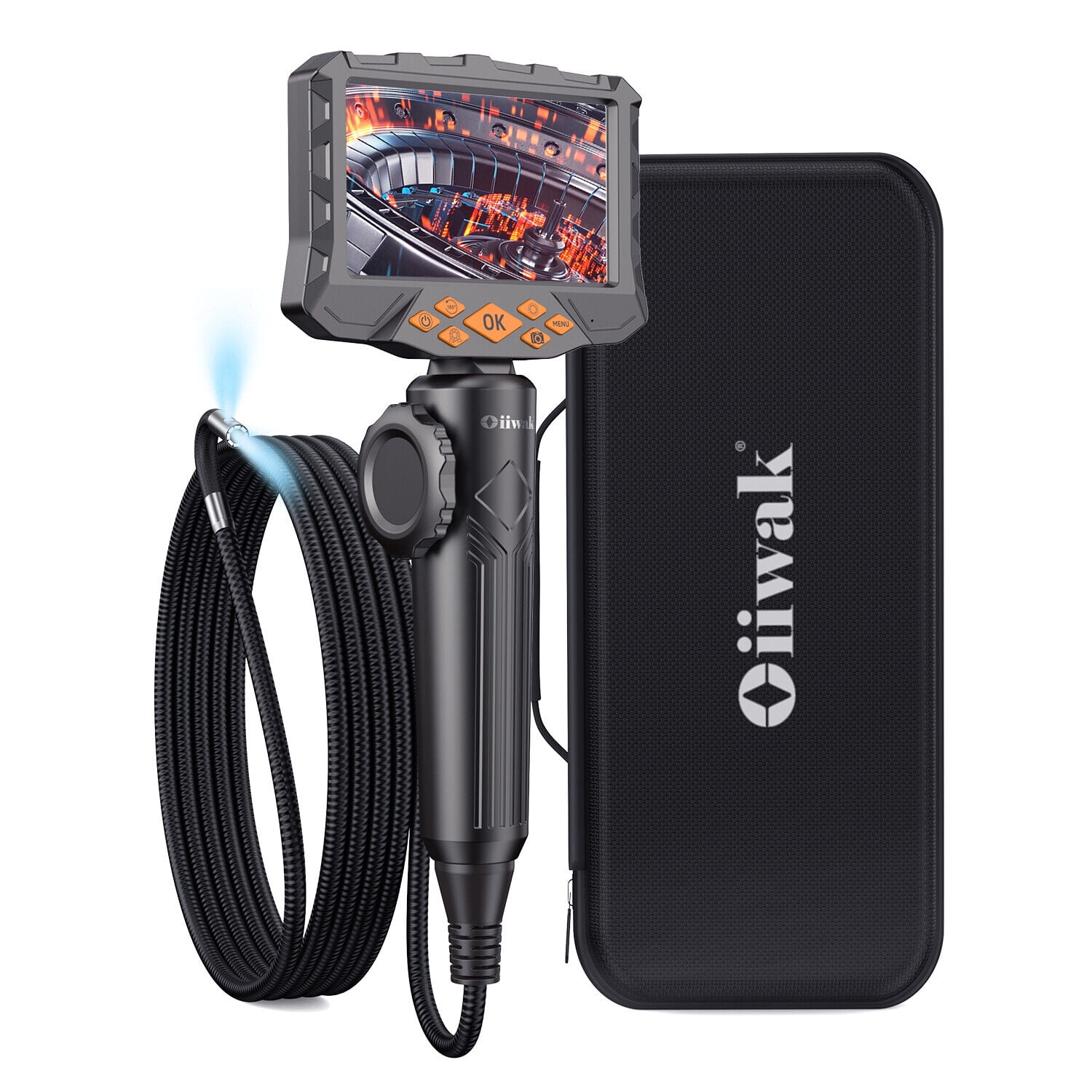 OIIWAK 8MM Endoscope Camera 360° Industrial Inspection Articulating ...