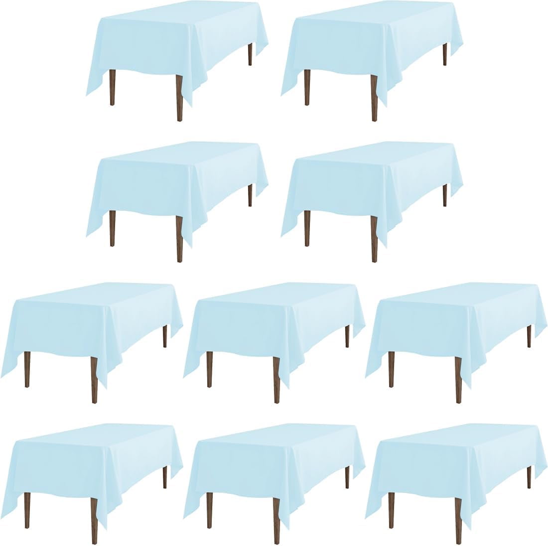 OIKMOINB 10 Pack White Rectangular Tablecloths 60 x 126 Inch for 8 Feet ...