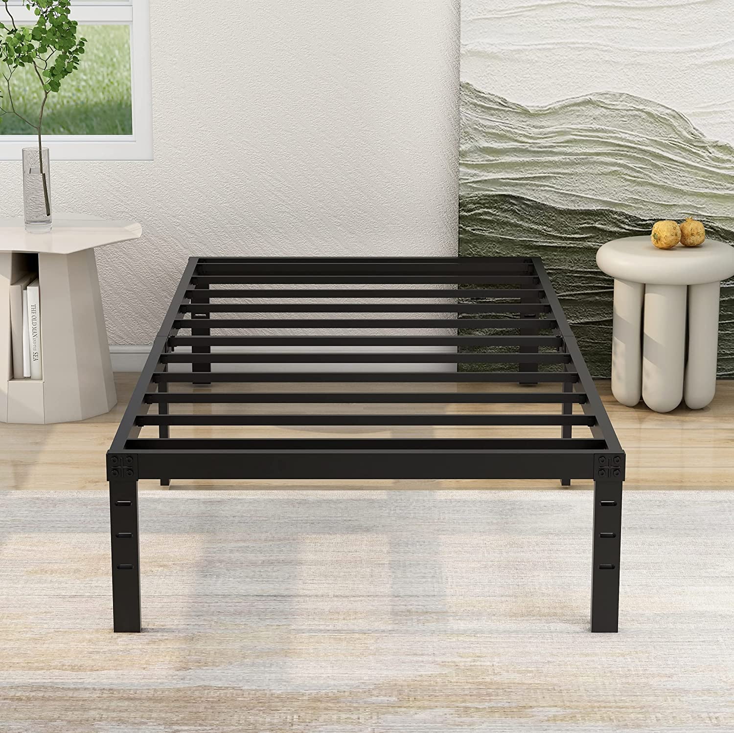 OIKMOINB 14 Inches Twin XL Platform Bed Frame 2500 lbs Heavy Duty Steel ...